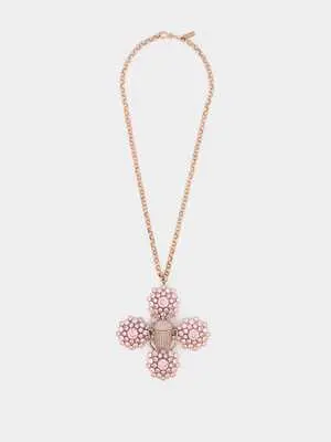 Begum Khan Pharaoh Cross Necklace - Pink
