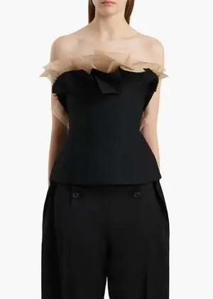 Khaite Sal Bustier Top - Black
