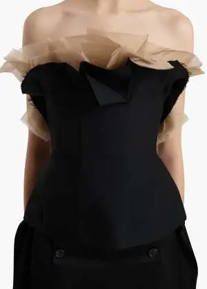 Khaite Sal Bustier Top - Black