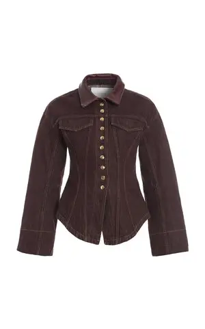 RÙADH The Lennox Denim Jacket - Burgundy