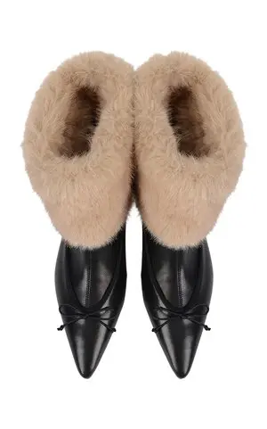 SALONDEJU Ballet Fur Ankle Boots