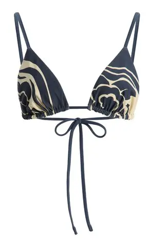 Sir The Label Lilou String Triangle Bikini Top - Blue
