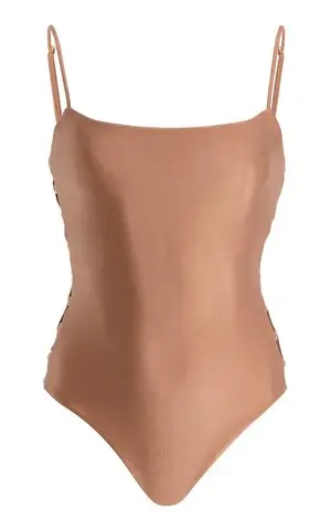 Jade Swim Hexa One-Piece Swimsuit Brown