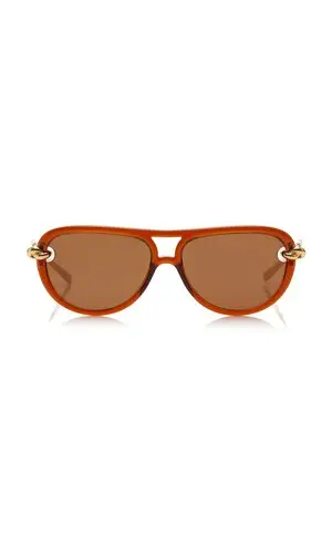 Bottega Veneta Aviator-frame Acetate Sunglasses - Brown