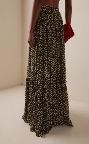 Françoise Jade Cotton-silk Maxi Skirt