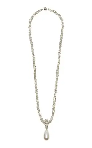 JULIETTA Pearl Drop Linea Necklace - Silver