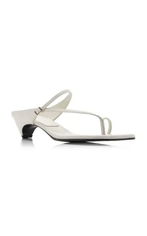 SALONDEJU Oblique Leather Sandals - Ivory