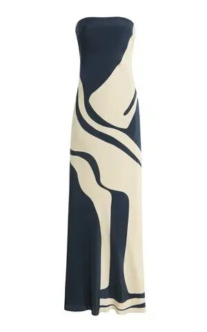 SIR. Lilou Strapless Midi Dress - Blue
