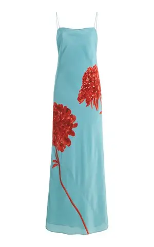 SIR. Amelie Silk Maxi Slip Dress With Floral Print