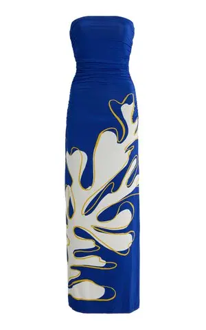CALA DE LA CRUZ Daphne Printed Maxi Dress - Blue