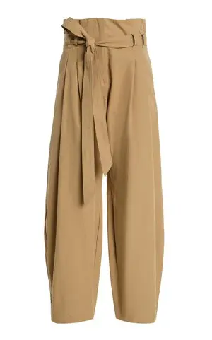 Françoise Tapered Pants With Tie-belt Detail - Neutral