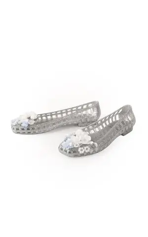 HEAVENLY JELLY Fleck Embellished Jelly Shoes - Silver