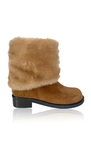 SALONDEJU Volume Mid Fox Fur Boots