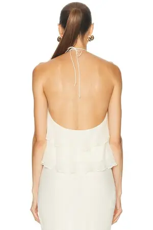 THE SEI Ruffle Halter Top