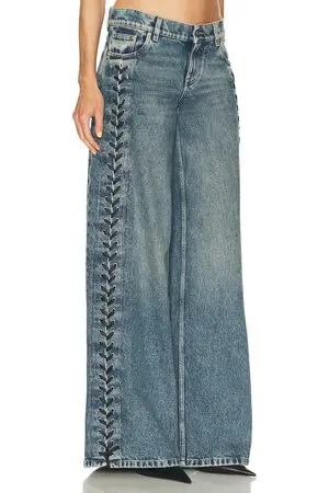 Stella McCartney Laced Denim Wide Leg