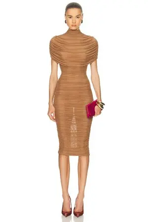 SEROYA Riondra Dress In Brown