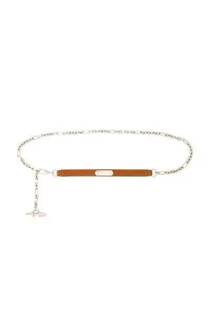 Ralph Lauren Chain Belt With Leather Detail - Rl Gold