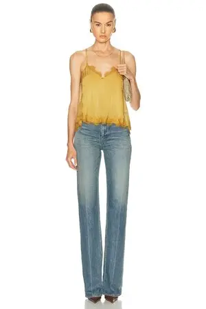 R13 Lace Trimmed Cami Top - Yellow