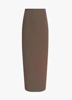 Khaite Nappa Leather Pencil Skirt - Clove