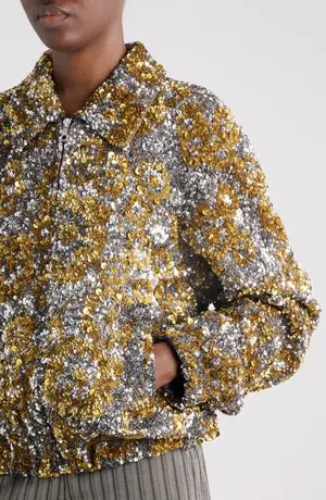 Dries Van Noten Abstract Sequin Jacket