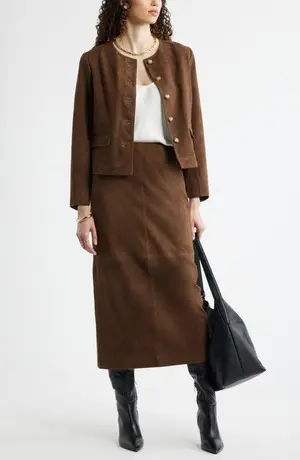 Nordstrom Midi Suede Skirt