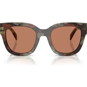 Prada 52mm Square Sunglasses - Woods Tortoise/brown