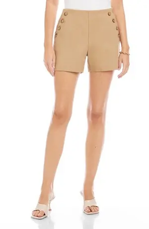 Fifteen Twenty Button Detailed Cotton Twill Shorts