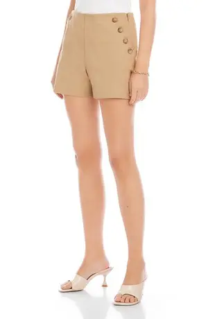 Fifteen Twenty Button Detailed Cotton Twill Shorts