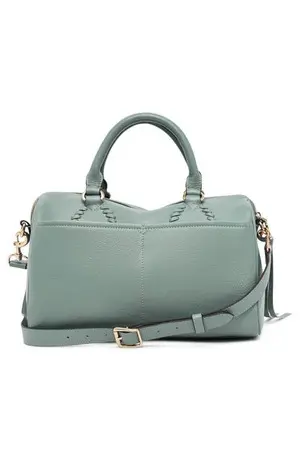 AIMEE Leather Satchel With Whipstitching