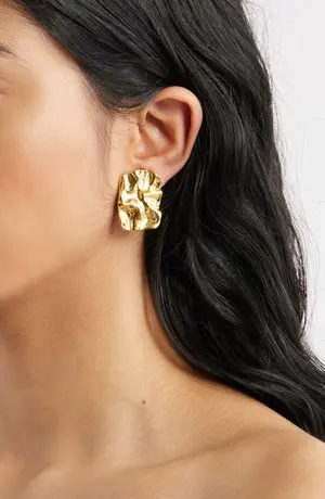 KARINE SULTAN Crumpled Foil Clip-on Earrings