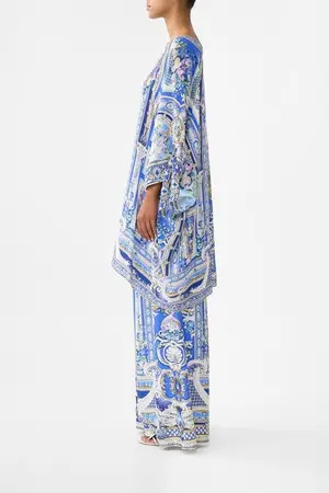 Camilla Tie Sleeve Short V Neck Kaftan