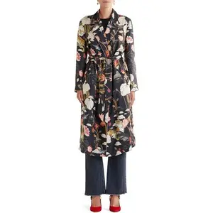 Etro Zante Floral Print Silk Duster - Black