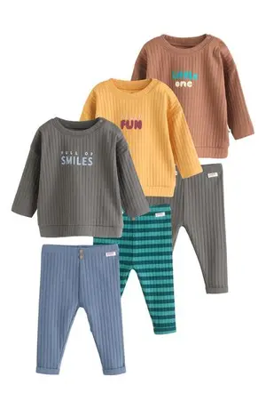 NEXT 6-pack Assorted Rib Knit Tops & Leggings Set