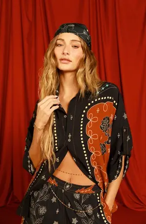 Agua Bendita Printed Cover-up Shorts