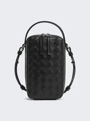 Bottega Veneta Leather Phone Pouch - Black