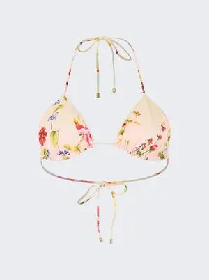 Roberto Cavalli Floral Print Triangle Bikini Top - Multicolor