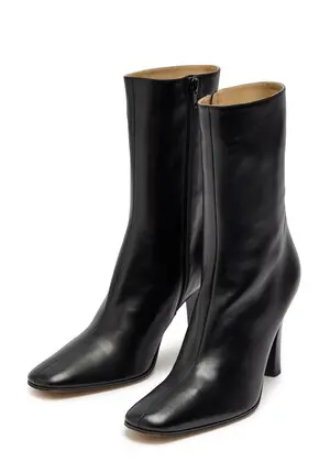 THE ROW Mona 80 Leather Mid-calf Boots