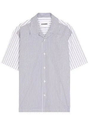 JIL SANDER Pinstriped Cotton-poplin Shirt