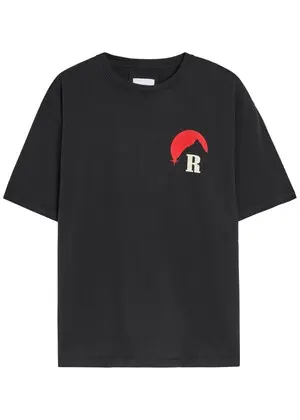 Rhude Moonlight Regatta Printed Cotton T-shirt - Black