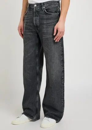 AGOLDE Afton Relaxed Straight-leg Jeans - Dark Grey