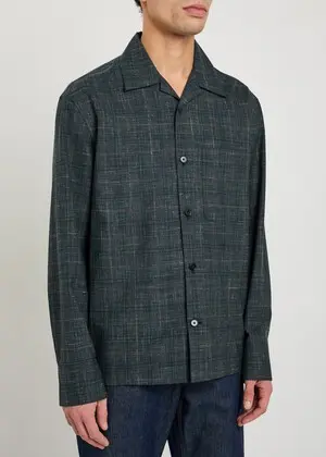 JIL SANDER Checked Wool-blend Shirt