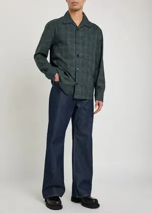 JIL SANDER Checked Wool-blend Shirt