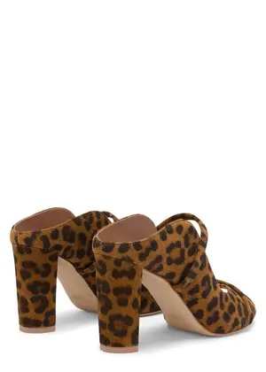 MALONE SOULIERS Norah 85 Printed Suede Heeled Sandals - Leopard