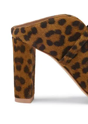 MALONE SOULIERS Norah 85 Printed Suede Heeled Sandals - Leopard