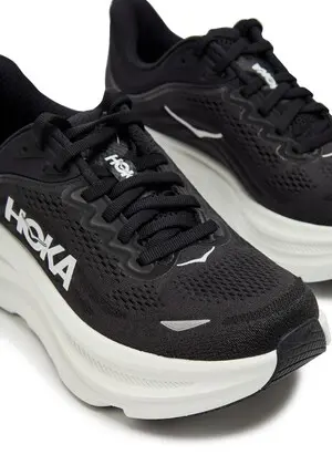 HOKA® Bondi 9 Mesh-knit Sneakers - Black