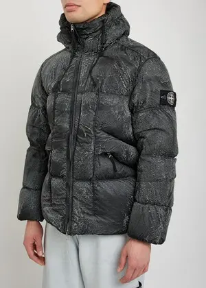 Stone Island Marbled-effect Padded Shell Jacket