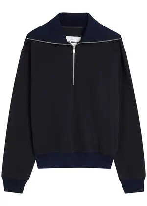 JIL SANDER Half-zip Cotton Polo Sweatshirt