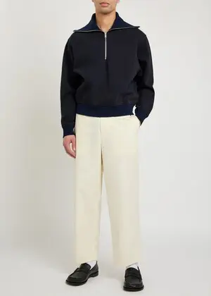JIL SANDER Half-zip Cotton Polo Sweatshirt