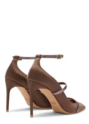 MALONE SOULIERS Diaz 90 Satin Pumps - Brown