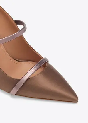 MALONE SOULIERS Diaz 90 Satin Pumps - Brown